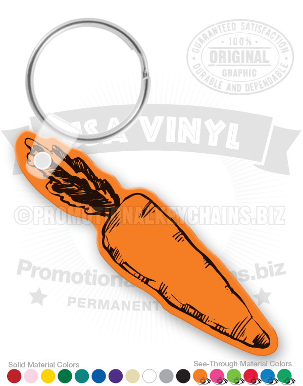 Carrot Vinyl Keychain - Custom Printed – PromotionalKeychains.biz