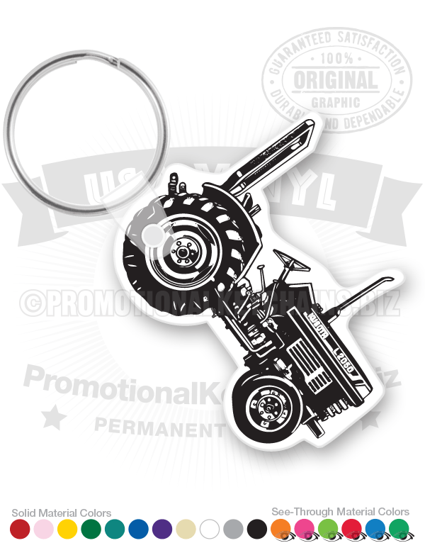 Compact Utility Tractor Vinyl Keychain - Custom Printed ...