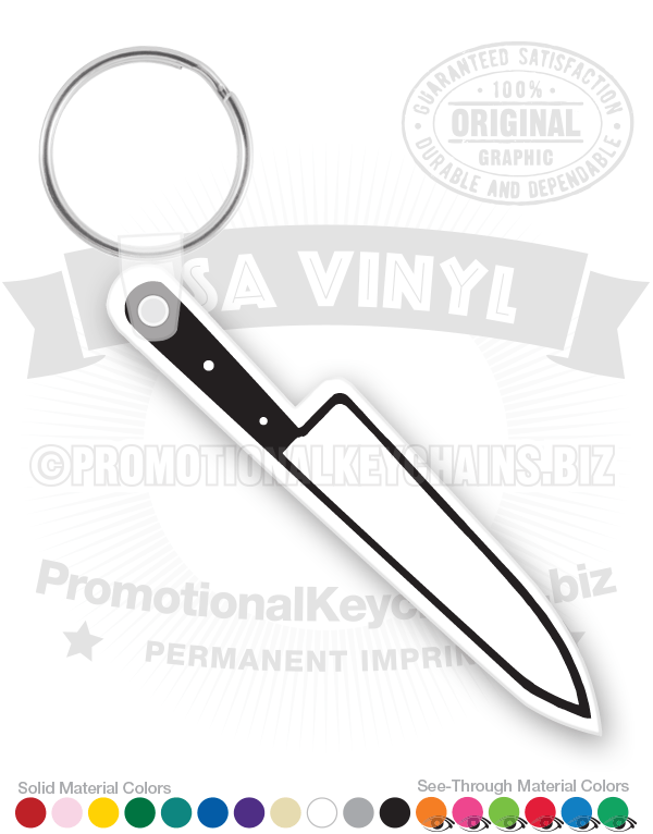 Knife Vinyl Keychain - Custom Printed – PromotionalKeychains.biz