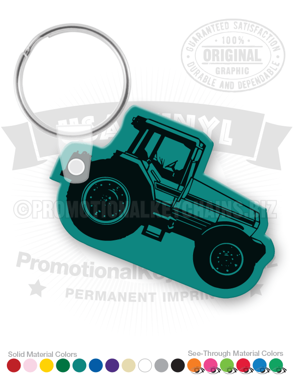 Modern Cab Tractor Vinyl Keychain - Custom Printed ...