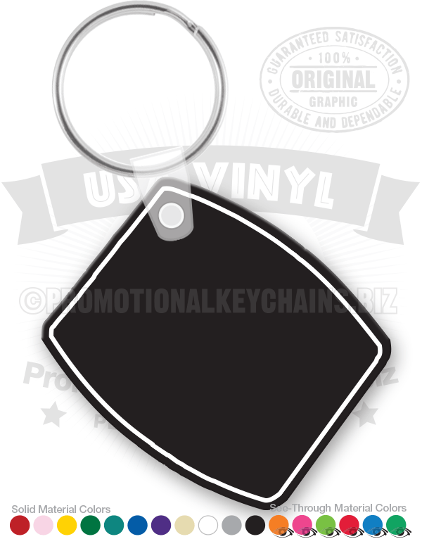 Bulging Rectangle Vinyl Keychain - Custom Printed ...