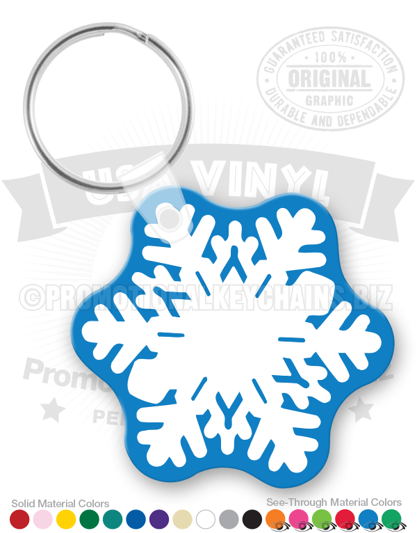 Snowflake Vinyl Keychain PK6356 – PromotionalKeychains.biz