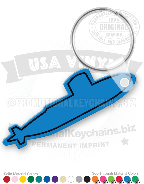 Submarine Vinyl Keychain - Custom Printed – PromotionalKeychains.biz