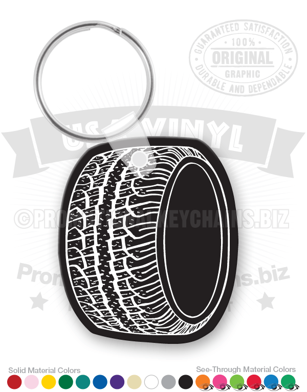Tire Vinyl Keychain - Custom Printed – PromotionalKeychains.biz