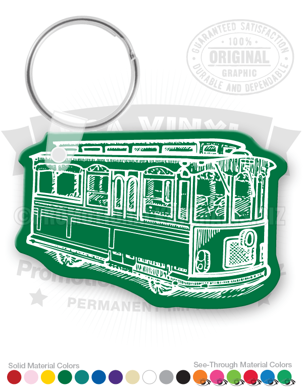 Trolley Vinyl Keychain - Custom Printed – PromotionalKeychains.biz